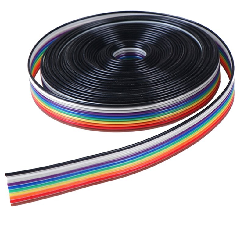 Jual 5M Ribbon Cable 10WAY Flat Color Rainbow Ribbon Cable Extension ...