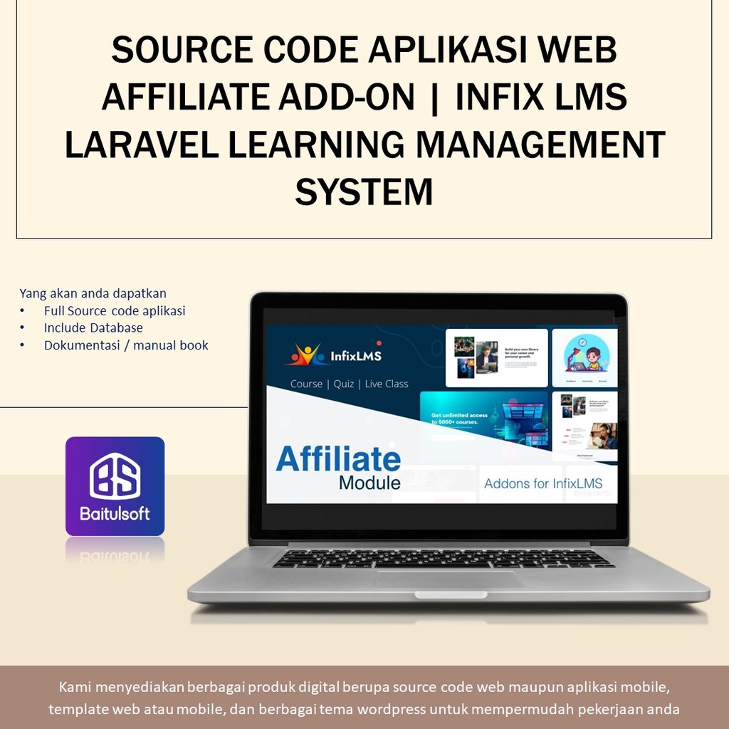 Jual SOURCE CODE APLIKASI WEB AFFILIATE ADD-ON | INFIX LMS LARAVEL LEARNING MANAGEMENT SYSTEM ...
