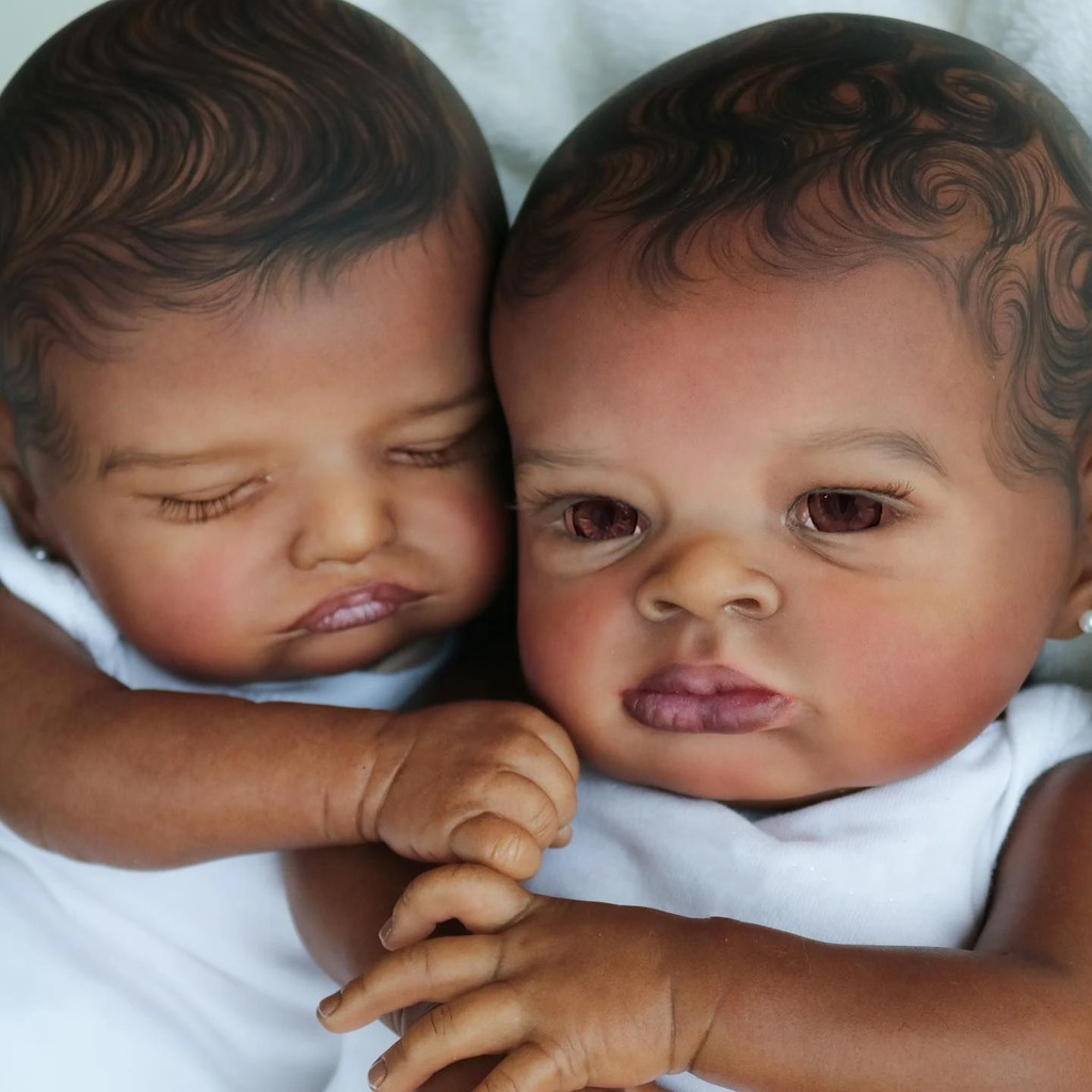 Jual 45cm Artist Oil Painted Rosalie and Lanny Bebe Reborn Dark Skin ...