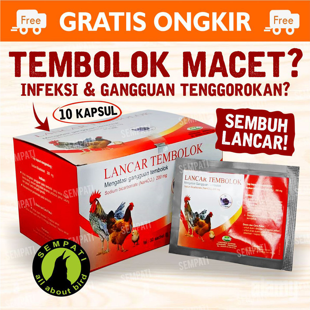 Jual SEMPATI Obat Ayam Lancar Tembolok Isi 10 Kapsul Obat Vitamin Ayam ...