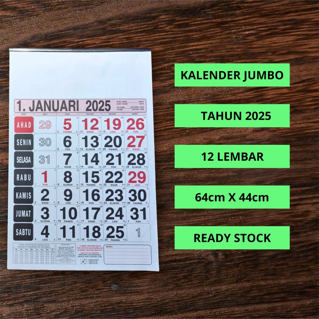 Jual Kalender 2025 Lengkap Kalender Almanak Dinding 2025 Kalender Jawa ...