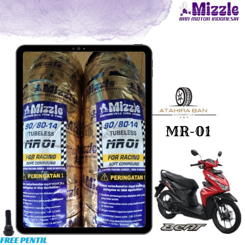 Jual BAN MIZZLE RING 14 90/80 100/80 MR-01 SATUAN/SEPASANG BAN TUBELES ...