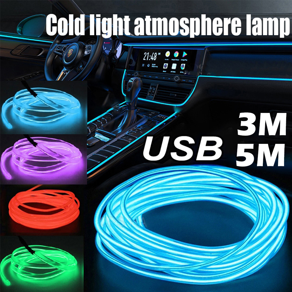 Jual 3 Meter/5 Meter USB Lampu Led Interior Mobil Atmosphere Led Strip ...