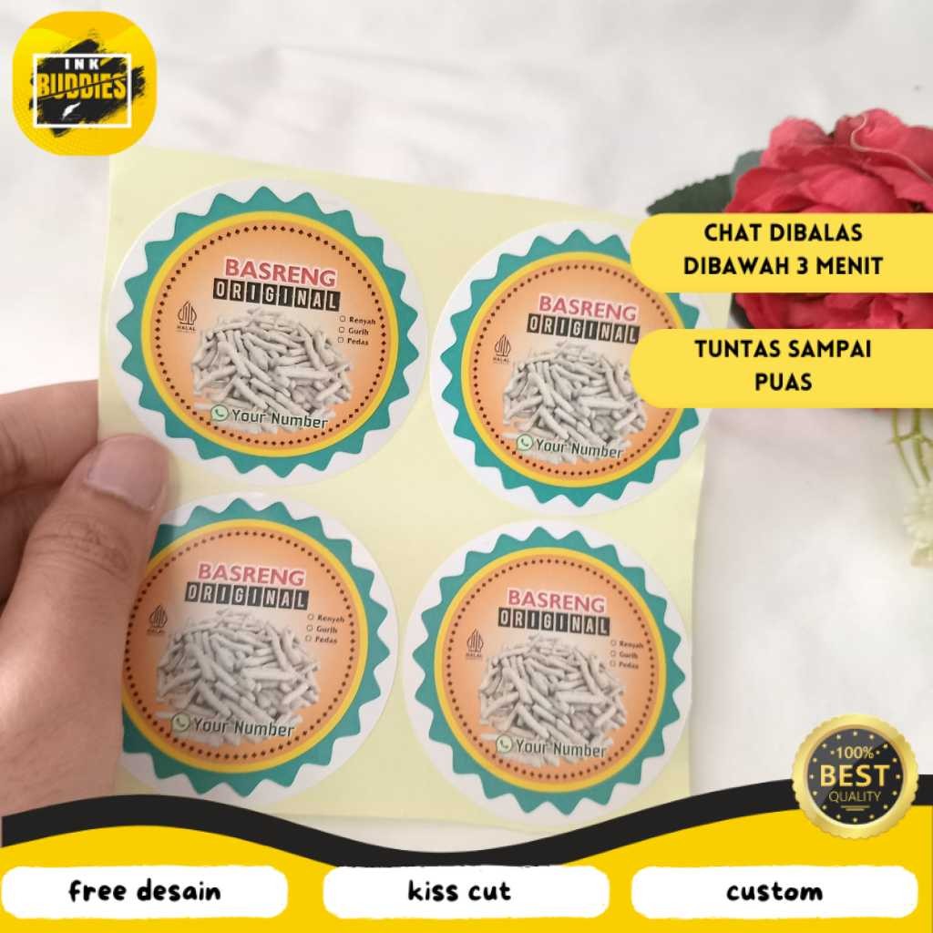 Jual INB 2-4 Sticker Makanan Cemilan Basreng Stiker Label Produk ...