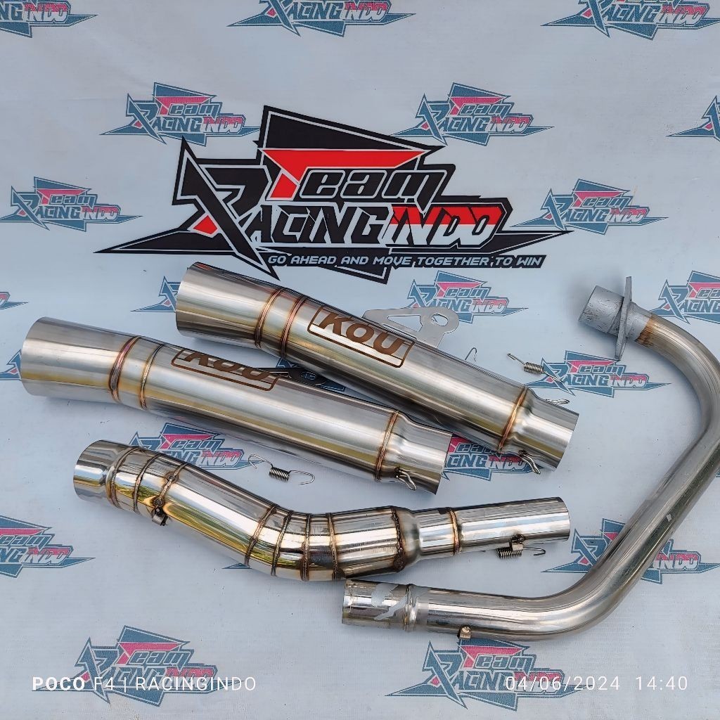 Jual Kou mahachai SUPER open spec pipe 1set and big elbow for tmx 125 ...