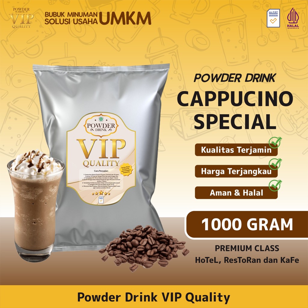 Jual Bubuk Minuman Kekinian Boba Instan Powder Drink VIP Rasa Capucino ...