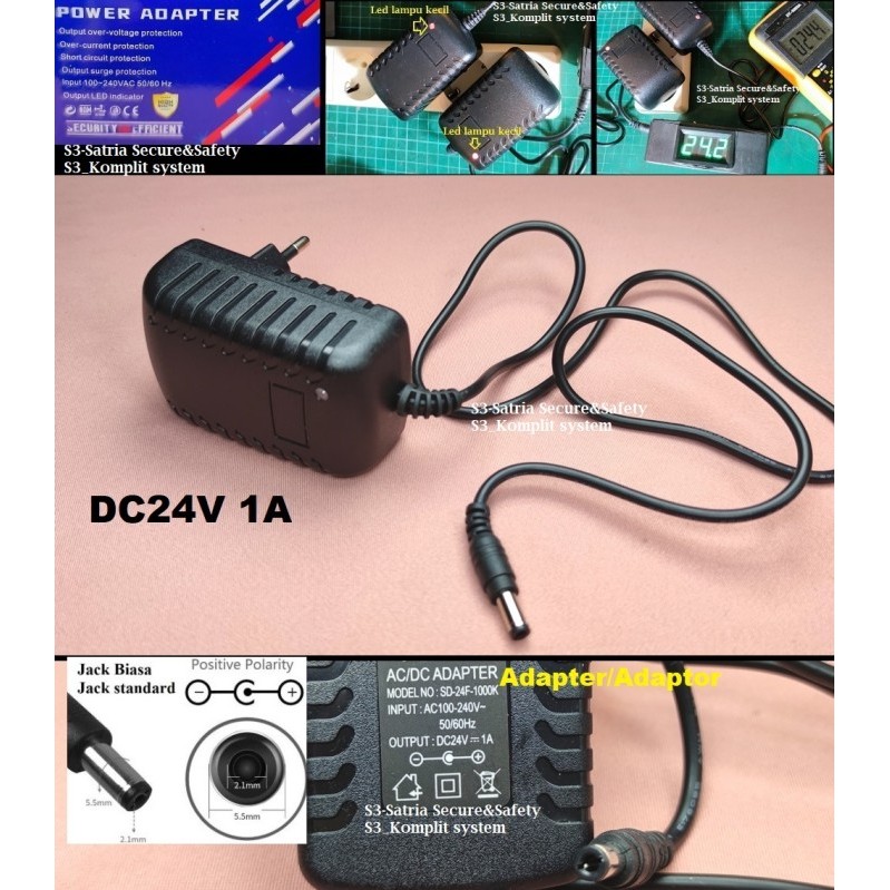 Jual dc24v 1a adapter 24v DC 24vdc 1 amper 24vdc Mikrotik Adaptor ...