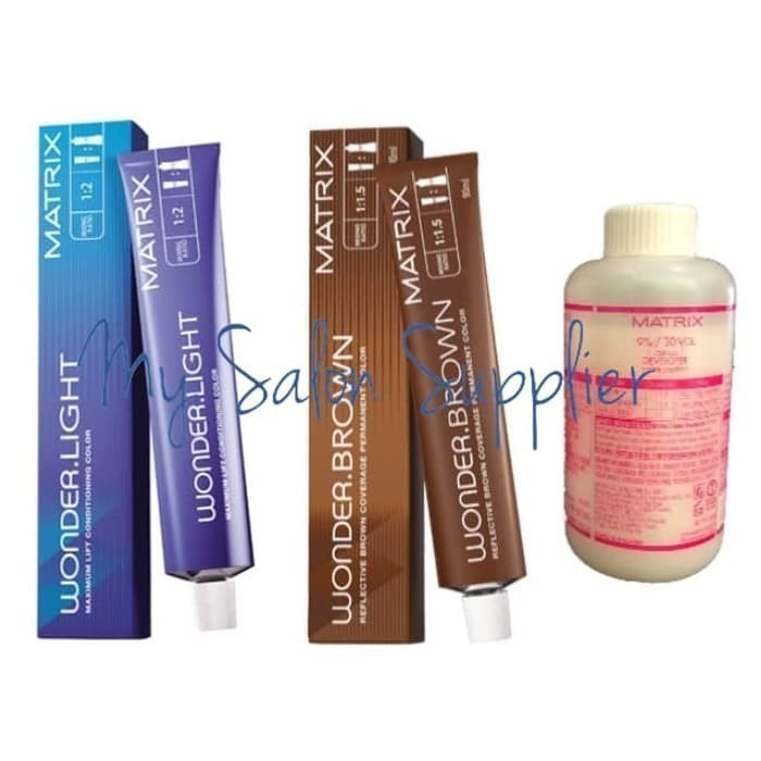 Jual 1 SET Matrix Wonder Brown / Light Cat Rambut + Cream Developer ...