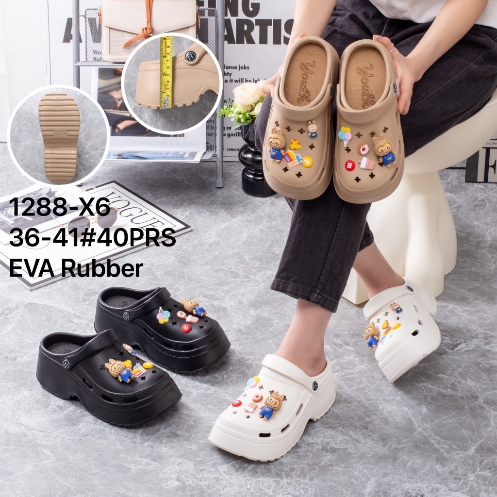 Jual Sandal Baim Bangkok Eva Rubber Jibbitz LABUBU POPMART /Sandal Bae ...