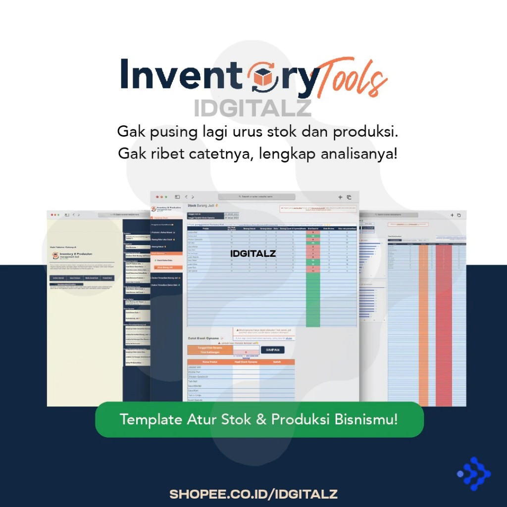 Jual [T091] Inventory & Product Management Template Google Sheet ...