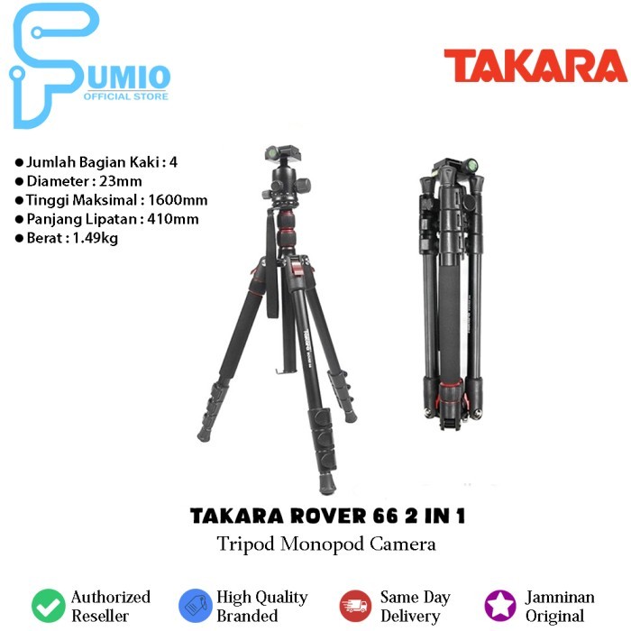 Jual Takara Rover 66 2 in 1 Tripod Monopod Camera | Shopee Indonesia