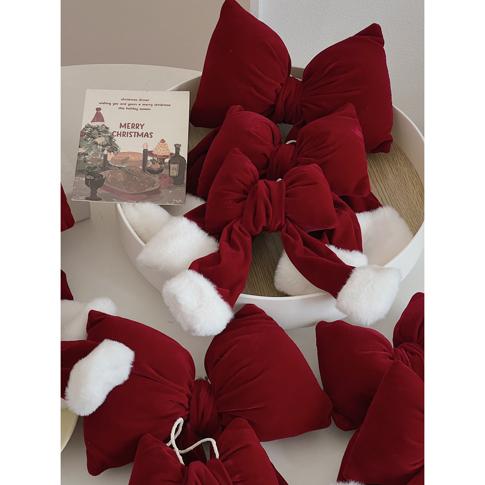 Jual ACC54 Ornamen Pita Kain Red and White Bludru Lembut Busa 30CM/22CM ...