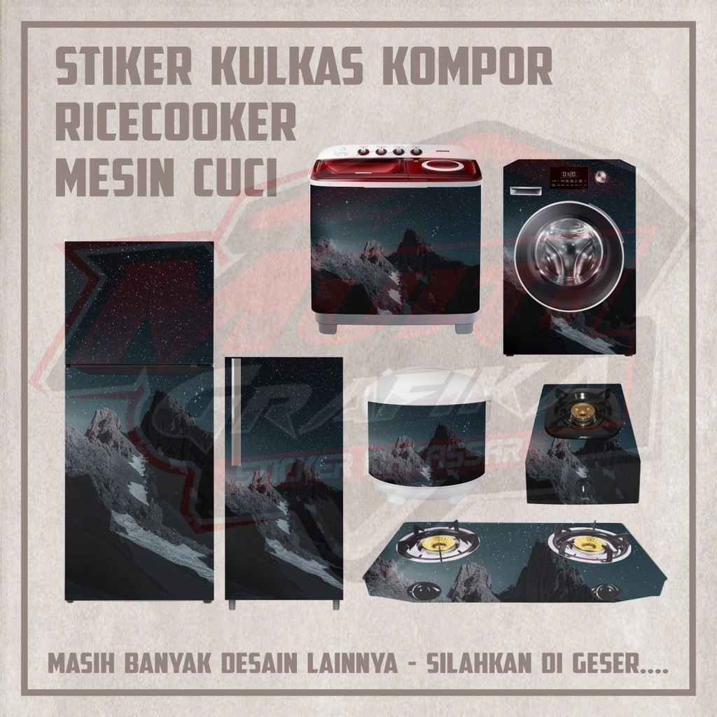 Jual Stiker Sticker kulkas kompor mesin cuci 1 2 pintu tabung mata Rice ...