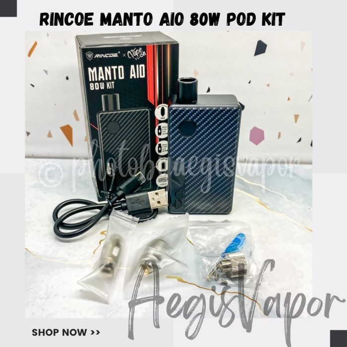 Jual RINCOE MANTO AIO 80W RBA POD KIT CARBON EDITION | Shopee Indonesia