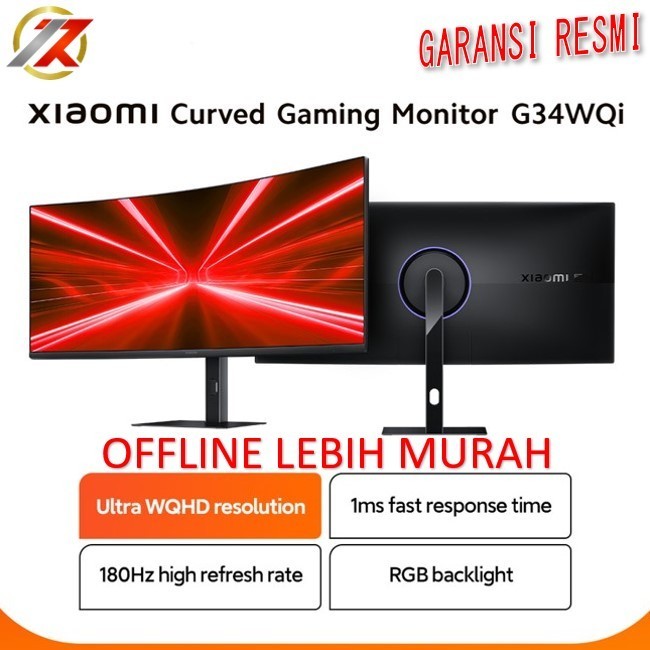 Jual XIAOMI G34WQi WQHD 34 Inch Ultrawide Curved Gaming Monitor Ultra ...