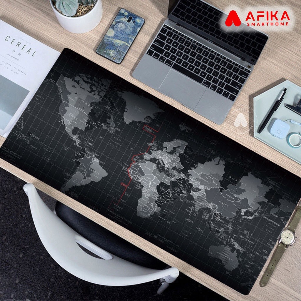 Jual Gaming Mouse Pad Ukuran Besar Anti Slip Motif Peta Dunia Desk Mat ...