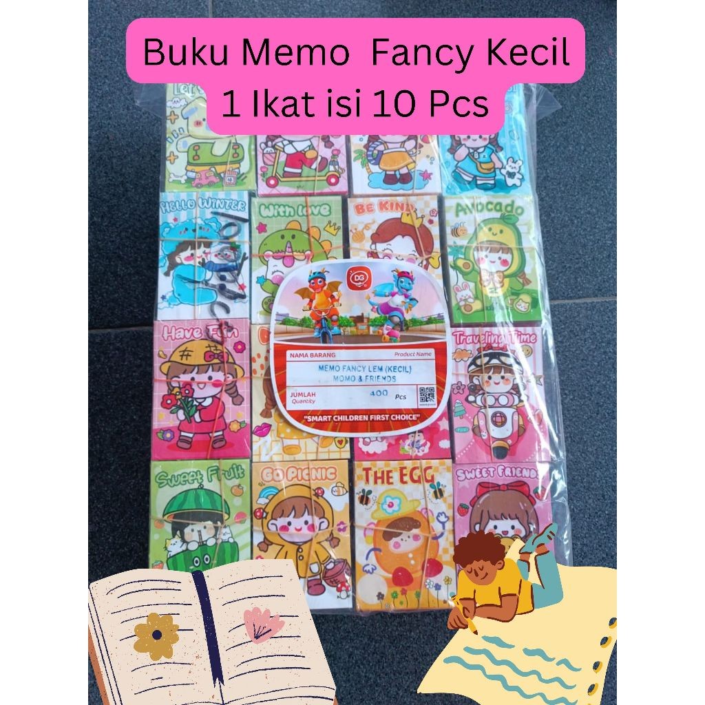 Jual BUKU MEMO LEM FANCY KECIL MEREK DG 1 PAK ISI 10 PCS | Shopee Indonesia