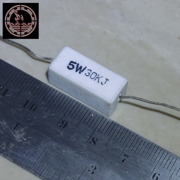Jual 5W30KJ 5W 30K ohm R Resistor Kapur 5watt 30Kilo J 30KR 30KJ 5 w ...