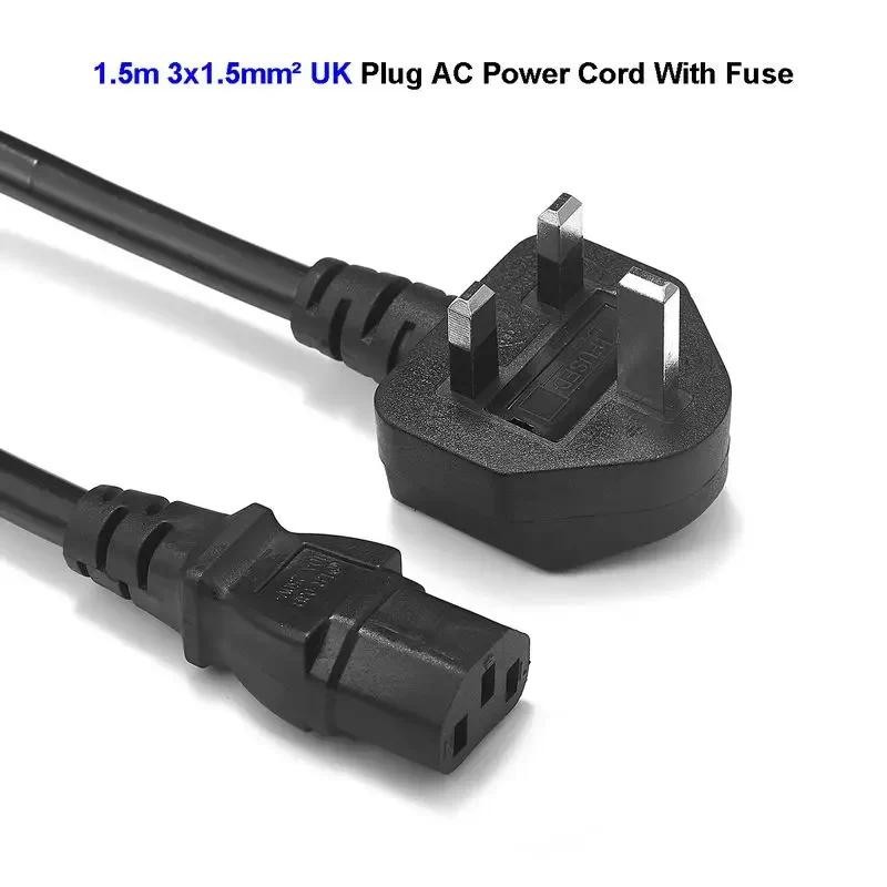 Jual 1.5m UK Plug AC Power Supply Cable IEC320 C13 Power Extension Cord For PC Computer Monitor ...