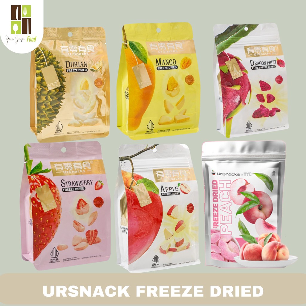 Jual Ursnack Freeze Dried Fruit / Snak buah buahan / Cemilan Buah / Rasa Durian / Mangga / Buah ...