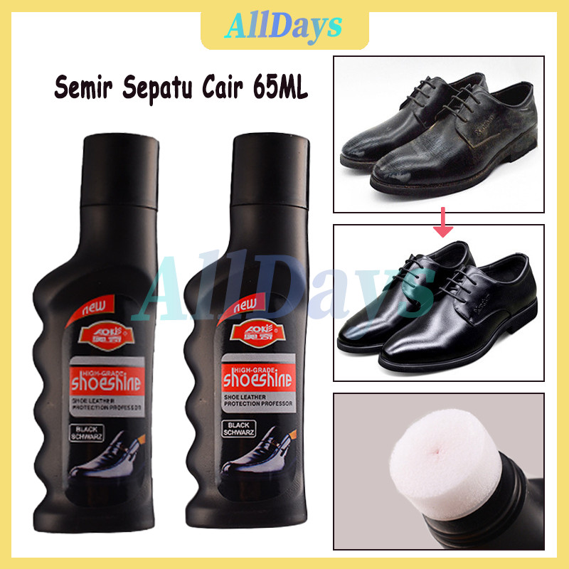 Jual 65ML Aokie Premium Liquid Shoe Polish Wax / Hitam Pengkilap Sepatu ...