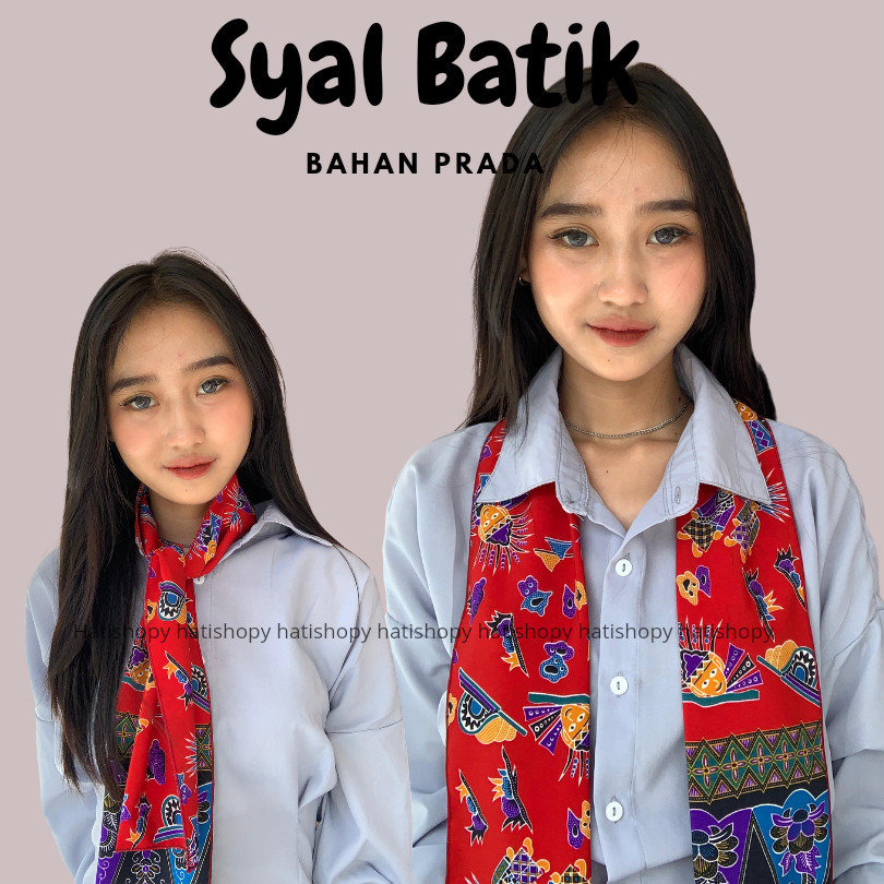 Jual RIMBA - Syal Batik Leher Wanita Pria Scarf Dasi Ospek Bahan Prada ...