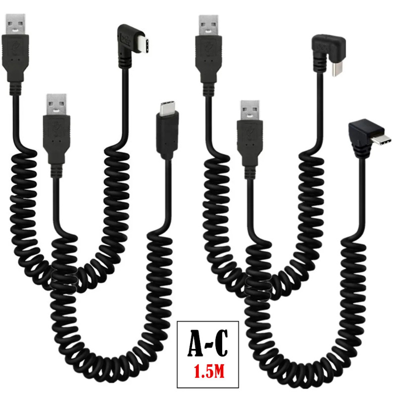 Jual 90 Right Angle USB 2.0 Type A Male to Left & Right USB Type C Male ...