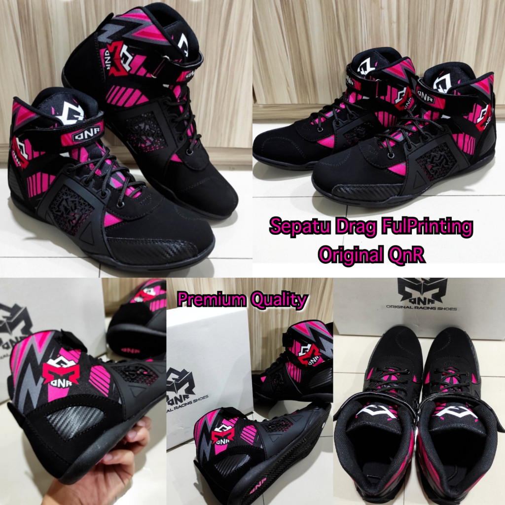 Jual promo !!! sepatu drag balap QNR original sepatu PINK BLACK keren ...