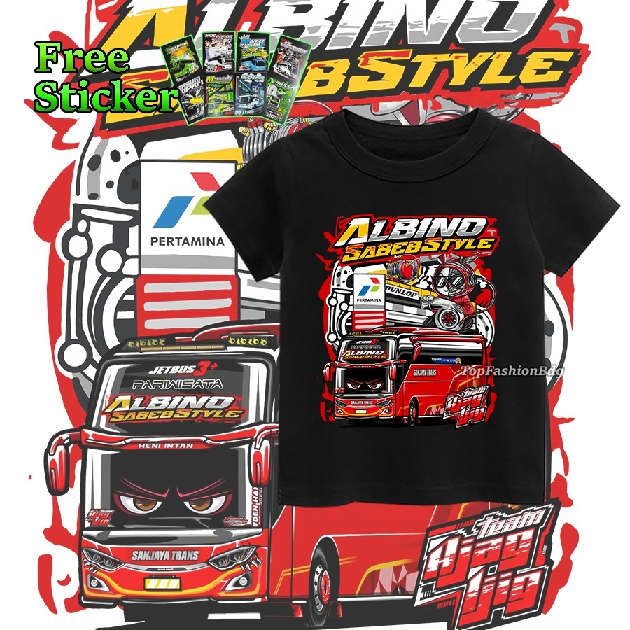 Jual Baju Anak Bus ALBINO SABEBSTYLE Jb5 Kaos Vektor Bus Telolet Anak ...