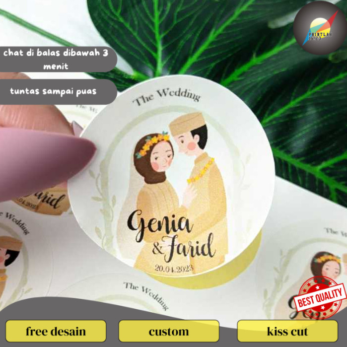 Jual PrintLab 5-8 Sticker Wedding Souvenir Stiker Custom Ucapan Nikah ...