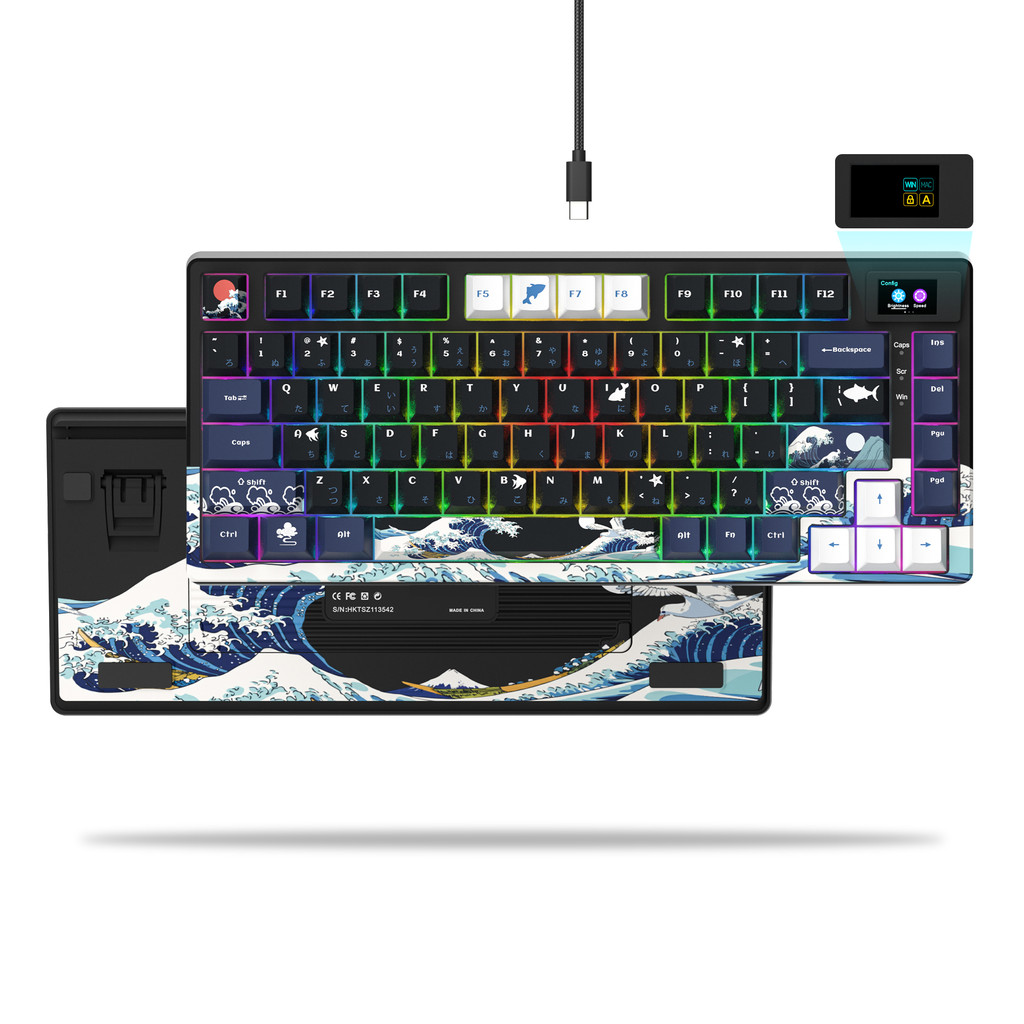 Jual Wired Mechanical Gaming Keyboard with OLED Display Full Key Hot ...