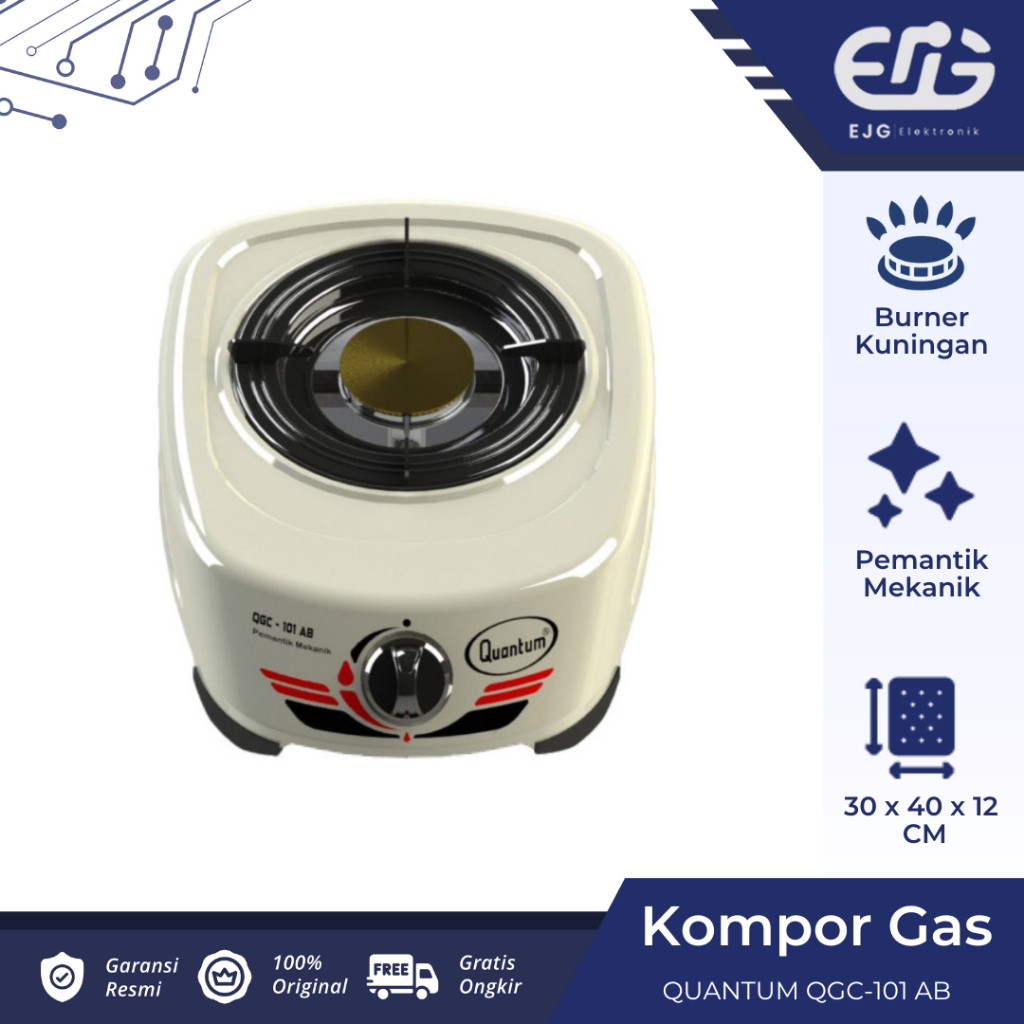 Jual Quantum Kompor Gas 1 Tungku QGC 101 AB & QGC 101 A Burner Kuningan ...