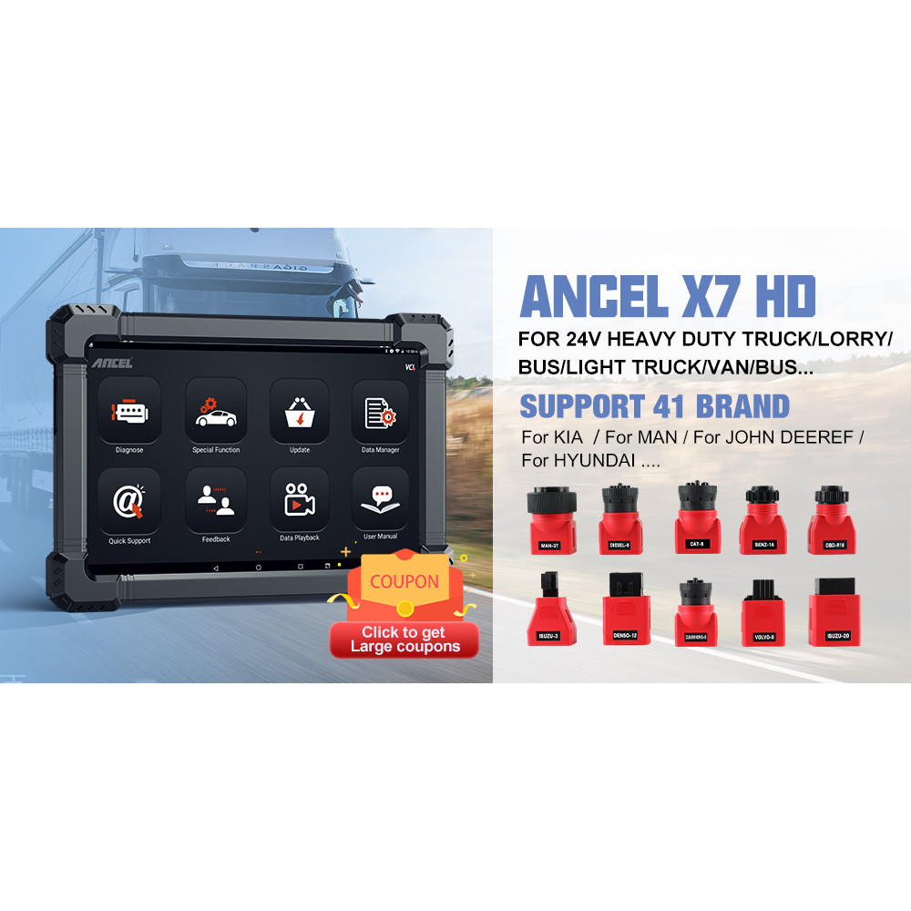 Jual ANCEL X7 HD Heavy Duty Truck Diagnostic Tool Full System 12V 24V ...