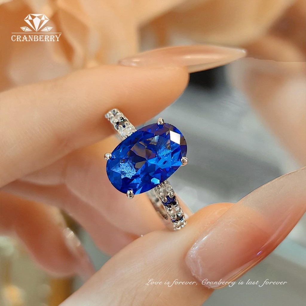 Jual Cincin Wanita | Cincin Cewe elegan high quality Blue Sapphire ...