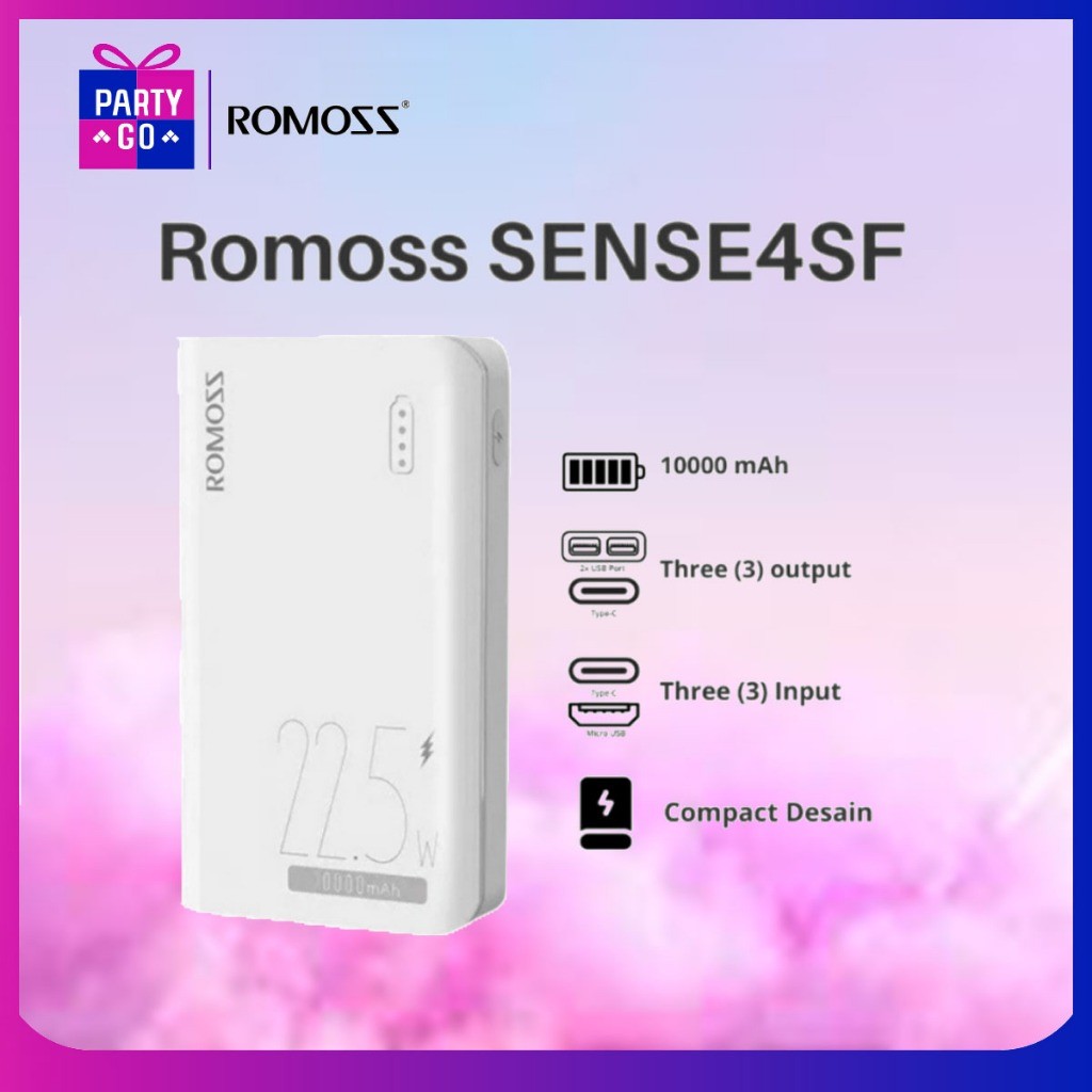 Jual Romoss Sense 4SF 22.5W 10000mAh Mini Powerbank/Two-way 22.5W PD/QC ...
