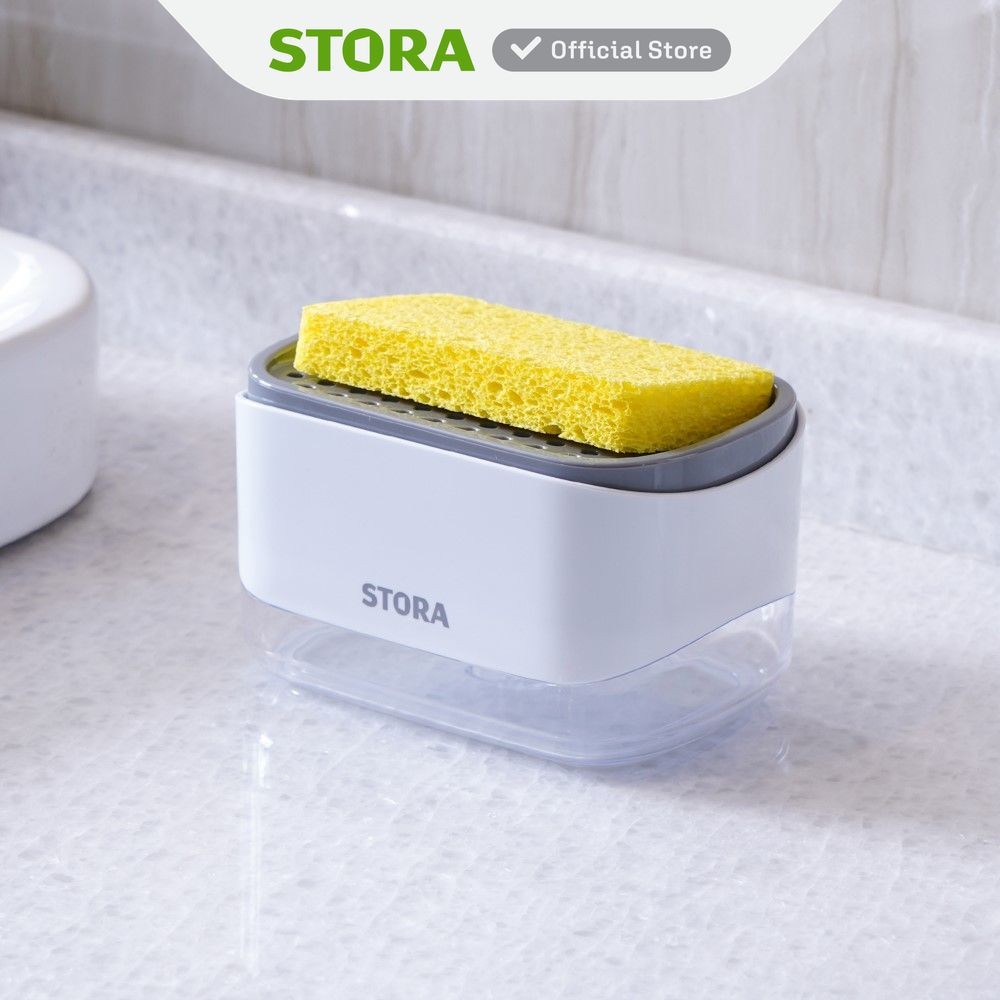 Jual Stora Dispenser Sabun Cuci Piring Dengan Tempat Spons - Putih ...