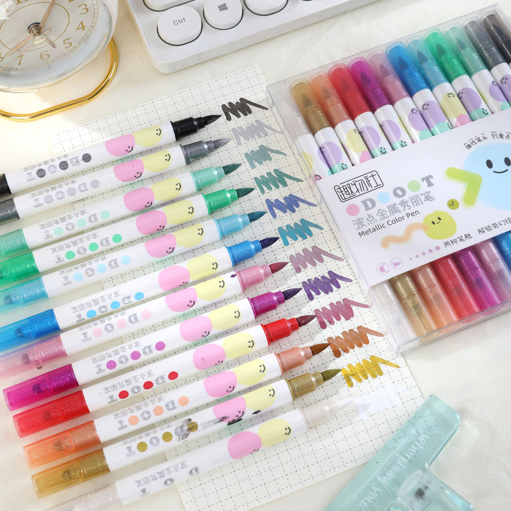 Jual 12pcs Brush Kuas Kaligrafi Brush Pen Lettering Drawing Pen ...