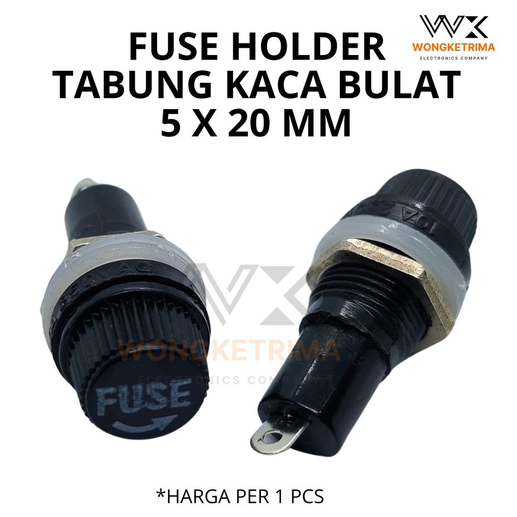 Jual FUSE HOLDER TABUNG KACA BULAT UKURAN 5X20MM | Shopee Indonesia