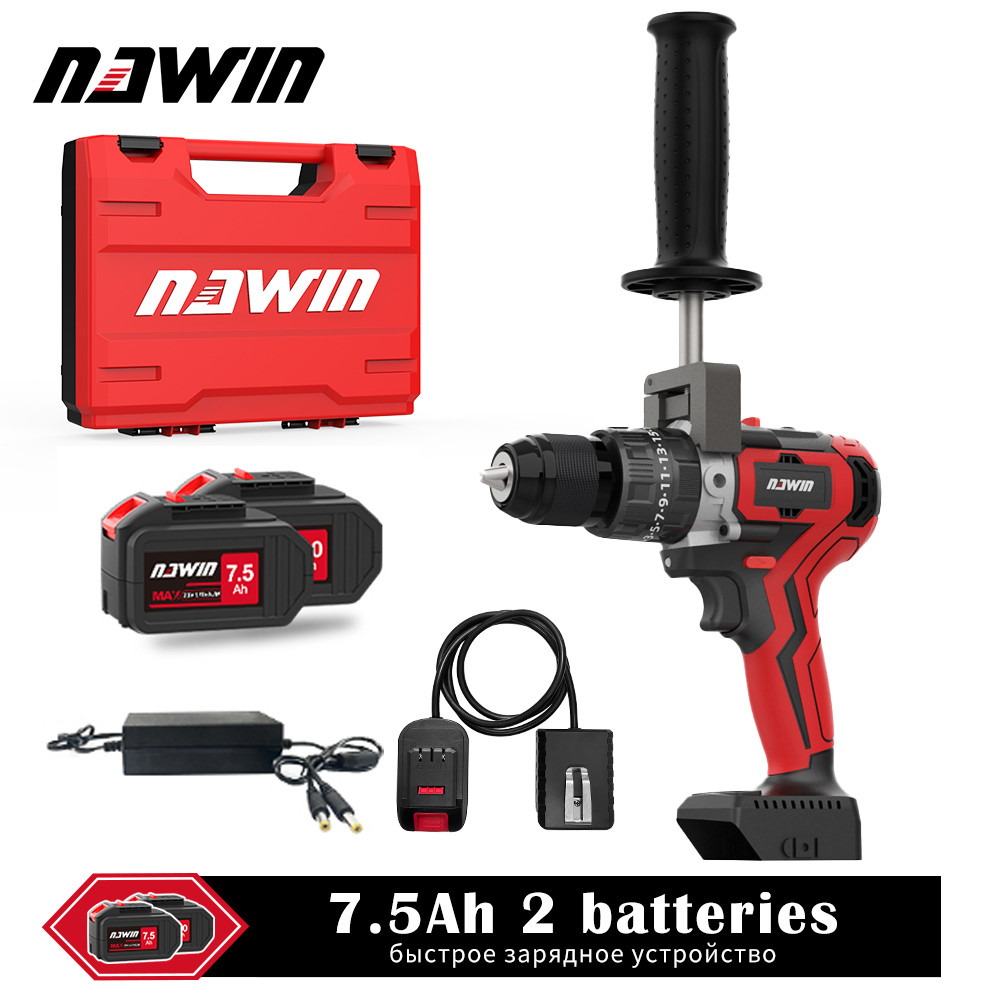 Jual NAWIN 125NM Cordless Drill Industrial Grade Brushless Impact Drill ...