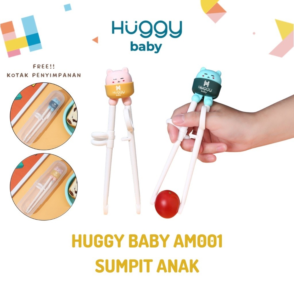 Jual Huggy Baby AM001 Sumpit Anak / Kids Learning Chopstick Premium ...