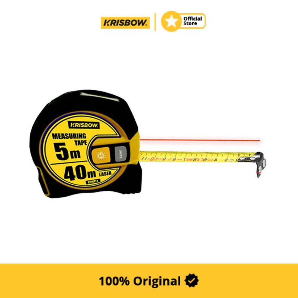 Jual Krisbow Meteran Dengan Laser Lrmtl1 5 mtr | Shopee Indonesia