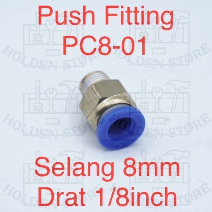 Jual PC8-01 Pneumatic Nepel Fitting Lurus Selang 8mm Drat 1/8inch Konektor -BW | Shopee Indonesia