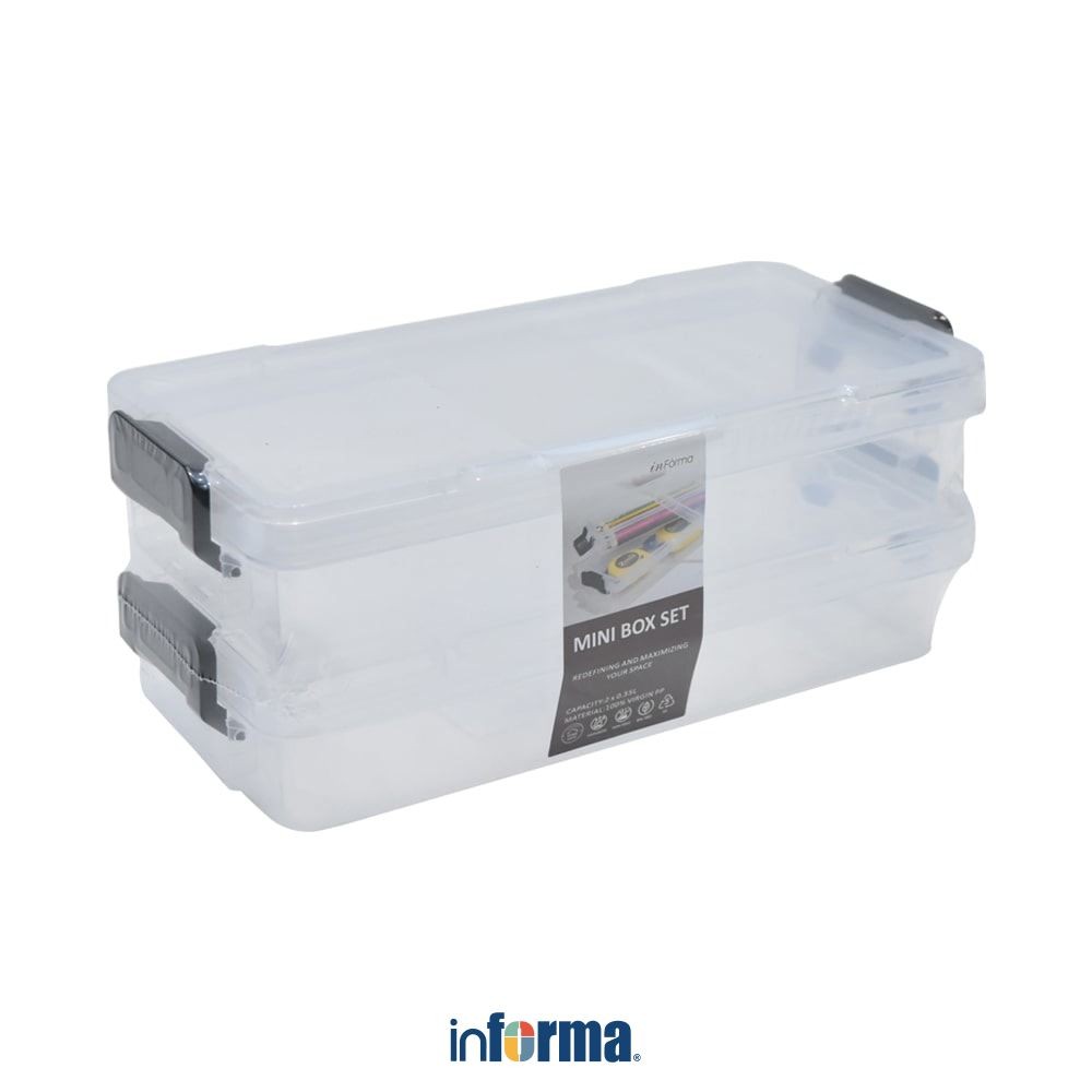 Jual Informa 21.9X10.3X9 cm Set 2 Pcs Kotak Penyimpanan - Transparan ...