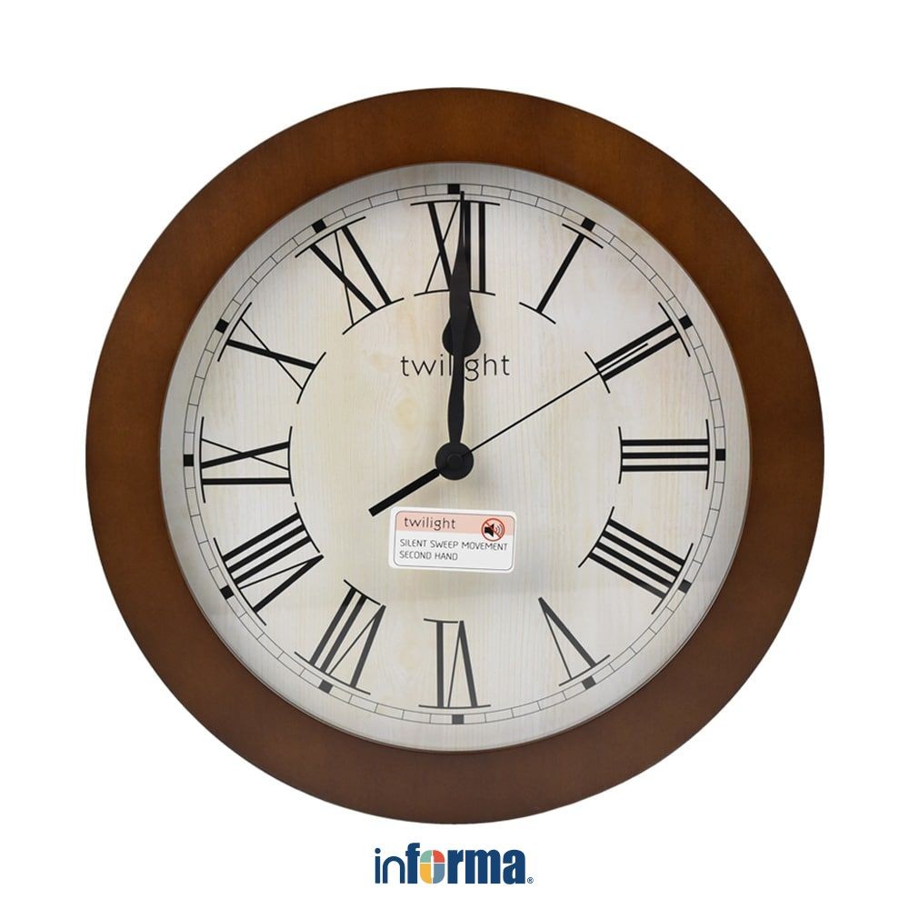 Jual Informa 34 cm Jam Dinding 340R1 - Cokelat Tua Wall ClockJam Tembok ...