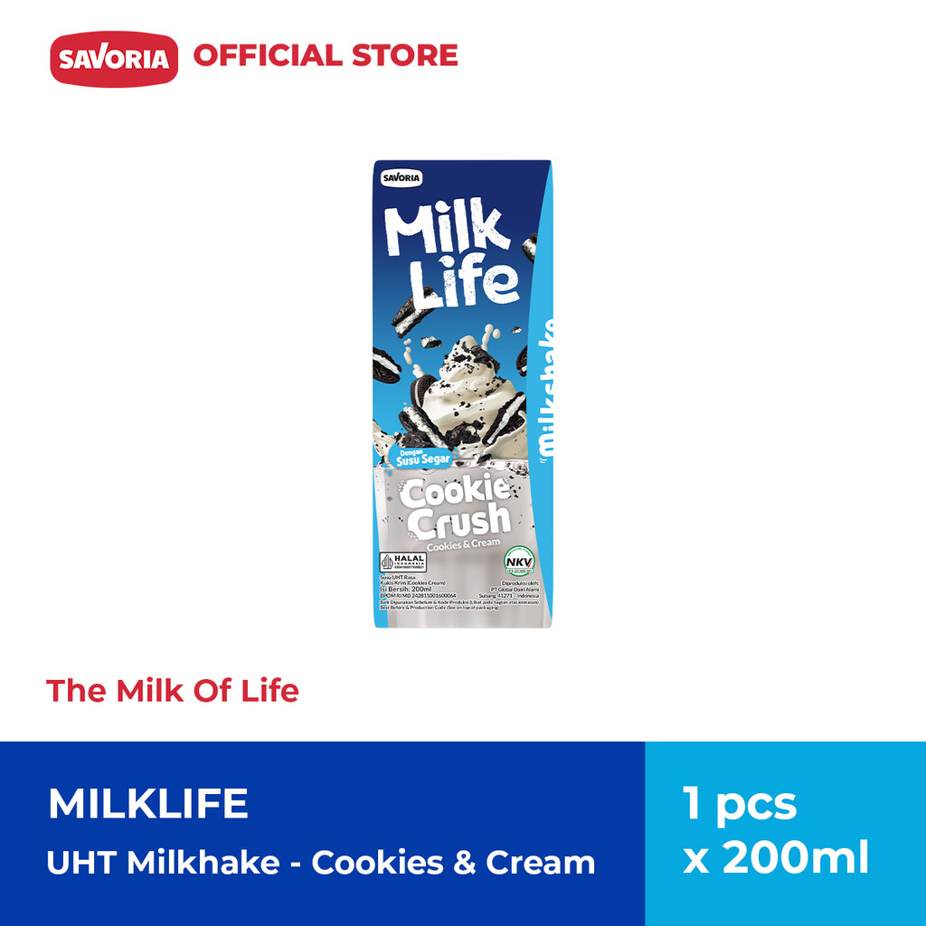 Jual MilkLife UHT Milkshake Cookies Cream - Susu Rasa Kukis Krim 200ml | Shopee Indonesia