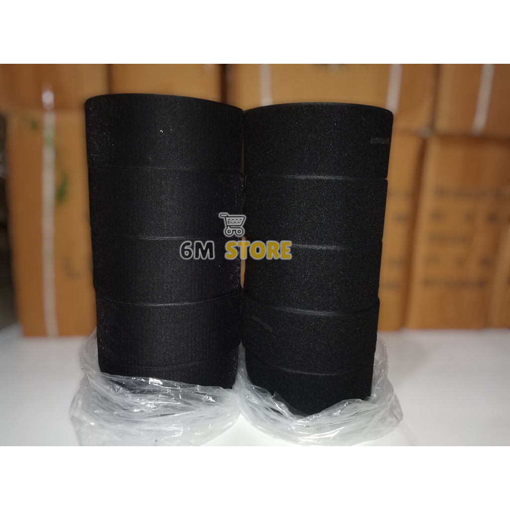 Jual Paket grosir isi 5 Set Perekat Velcro Hitam 10cm panjang 25 meter ...