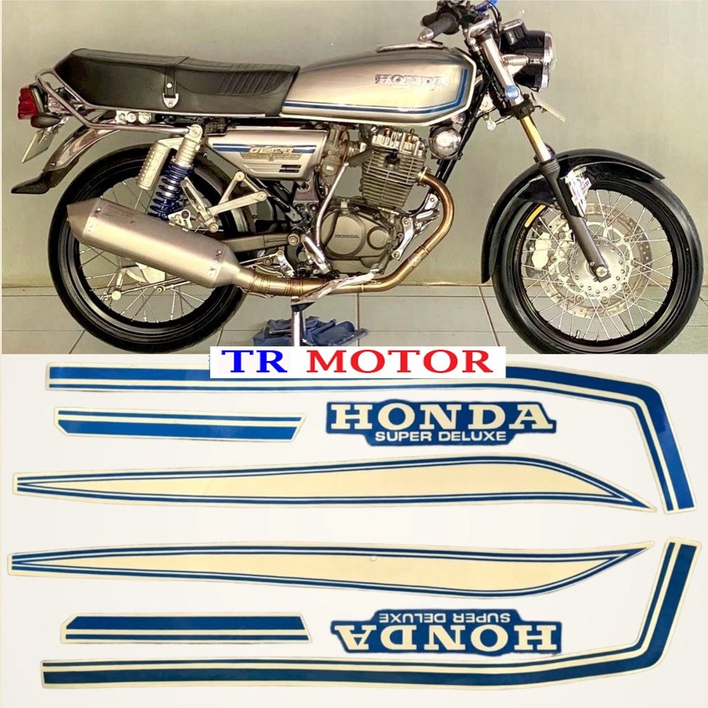 Jual Striping Stiker Polet List Motor Honda GL 100 GL100 Biru ...