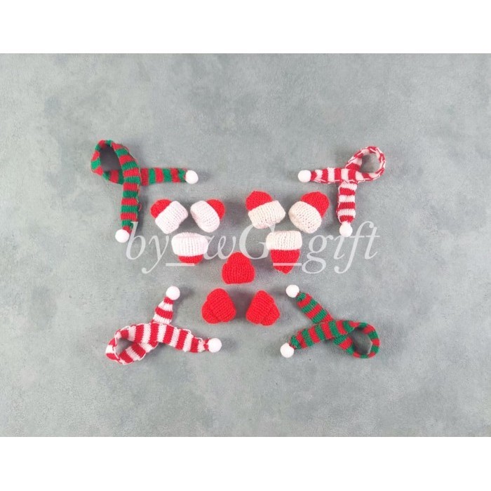Jual Hiasan Natal - Topi & Syal Rajut - Mix Warna - 1 Pack = 1 Piece ...