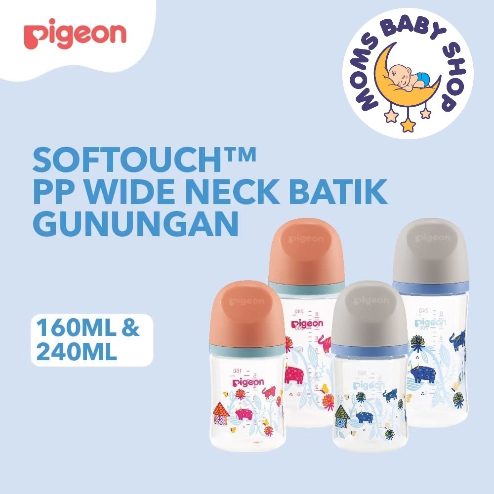 Jual MOMS_ Pigeon Botol BPP Wide Neck Batik Gunungan SofTouch Nipple 160ml 240ml | Shopee Indonesia