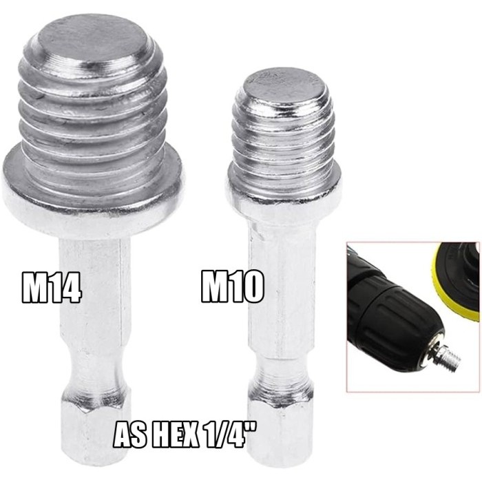 Jual BAUT ADAPTER backing pad AS 1/4" HEX M10 M14 konektor tatakan ...